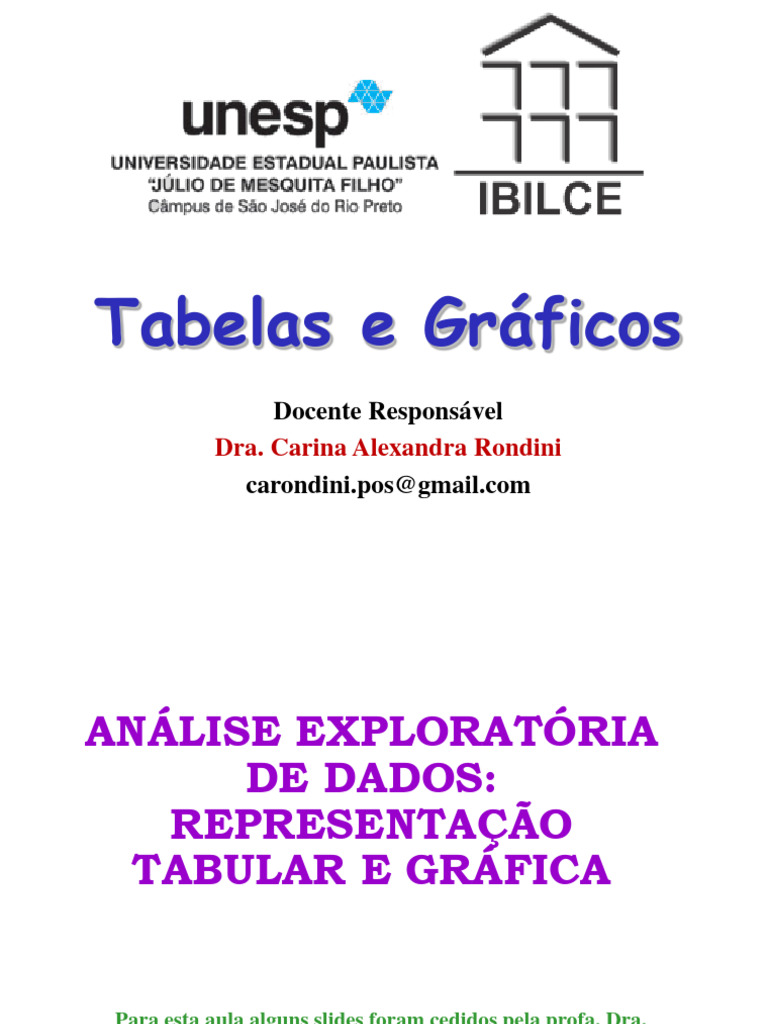 Análise Exploratória De Dados Representação Tabular E Gráfica Pdf