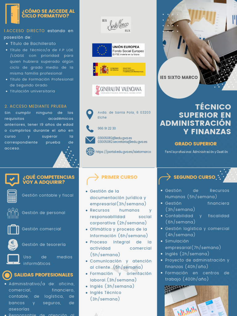 Triptico Tecnico Superior en Administracion y Finanzas - V3 | PDF ...
