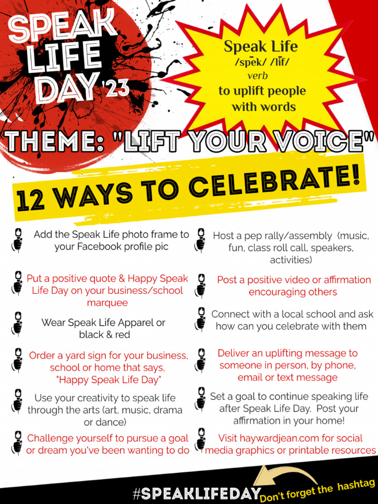 Fourth Annual Speak Life Day | PDF