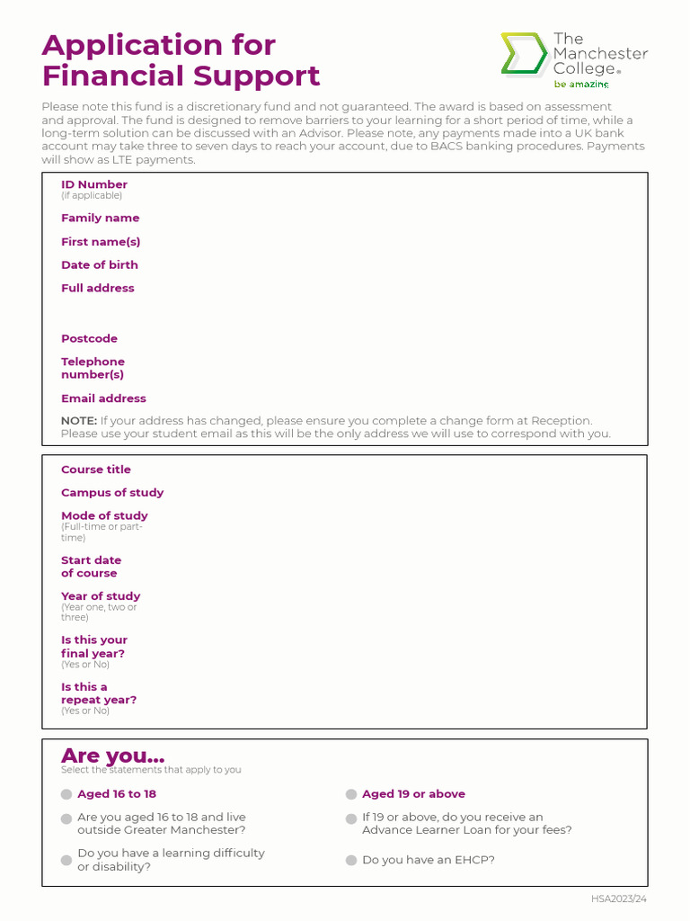 Student Financial Aid Application | PDF