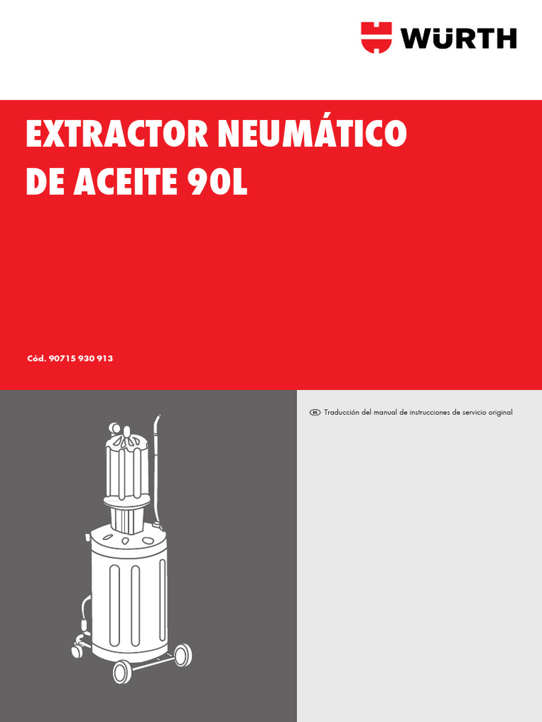 Manual de Uso Extractor Neumatico de Aceite 90l | Descargar gratis PDF | Neumático | Tanques