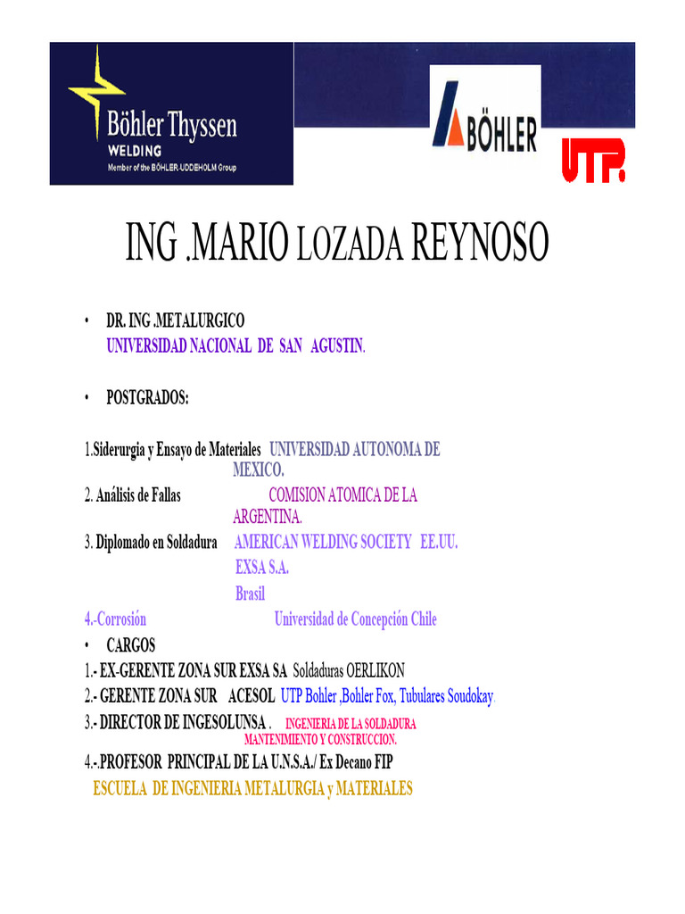 Experto en Metalurgia y Soldadura | PDF | Turbina | Soldadura