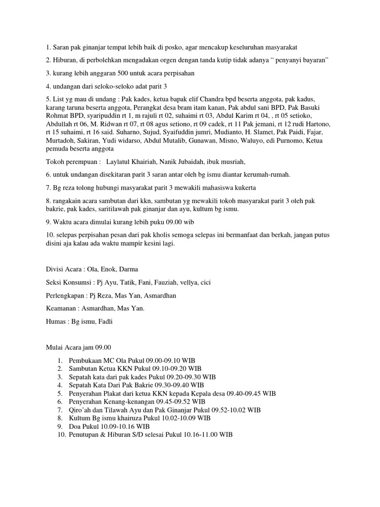 Notulen KKN Revisi | PDF