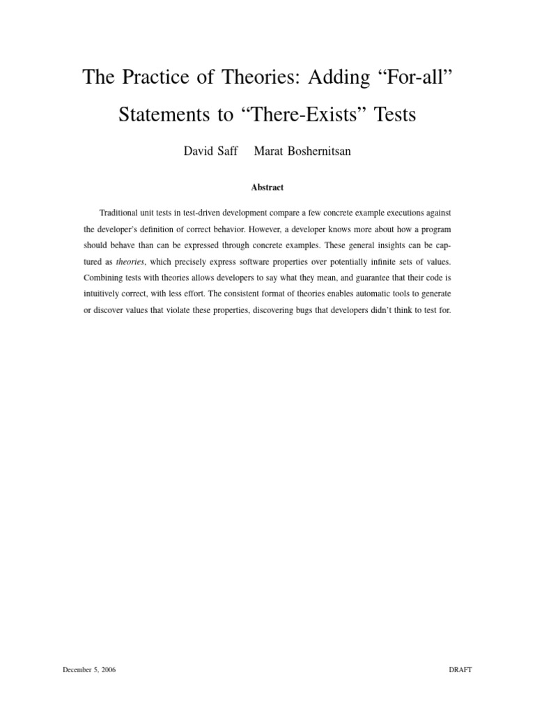 Tdd Specifications Pdf Test Driven Development Parameter Computer Programming 6242