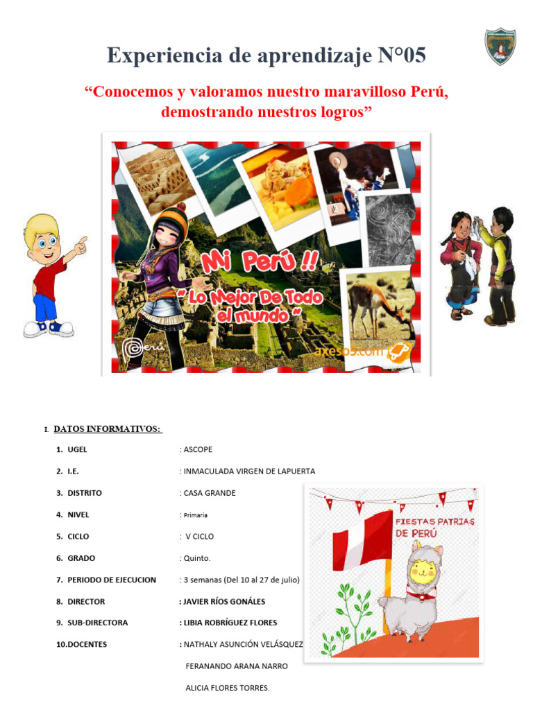 Experiencia de Aprendizaje 5 Grado | Descargar gratis PDF | Aprendizaje | Números