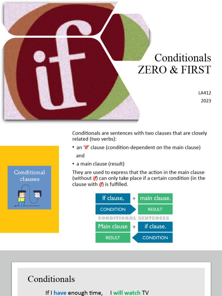 Conditional Sentences Zero First | PDF | Clause | Grammar
