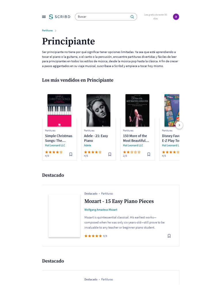 Partituras de Principiante - Scribd | PDF | Partituras | Entretenimiento