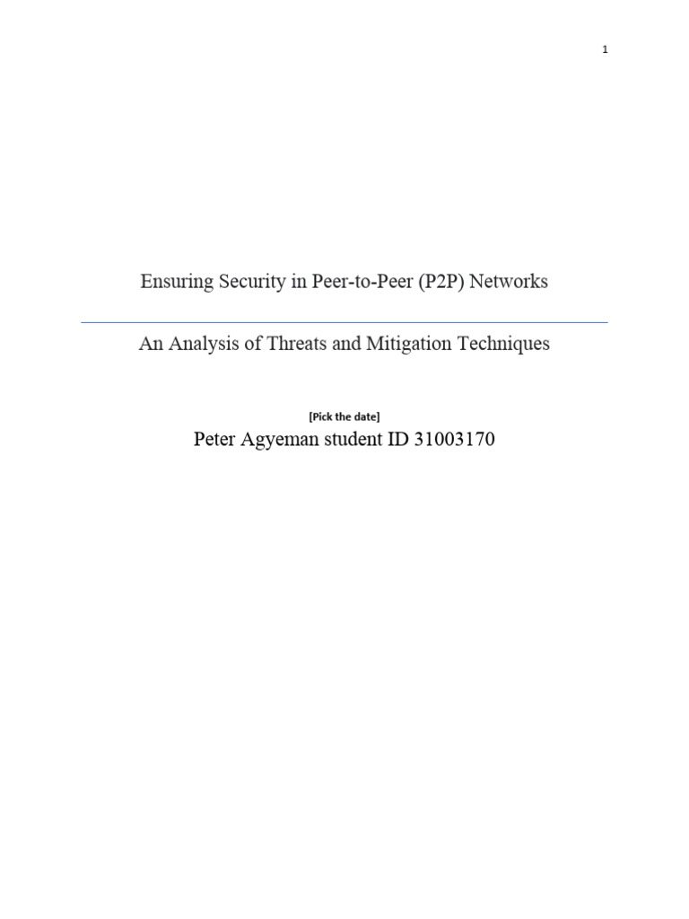 Ensuring Security in Peer To Peer Networks | PDF | Peer To Peer | Information Security