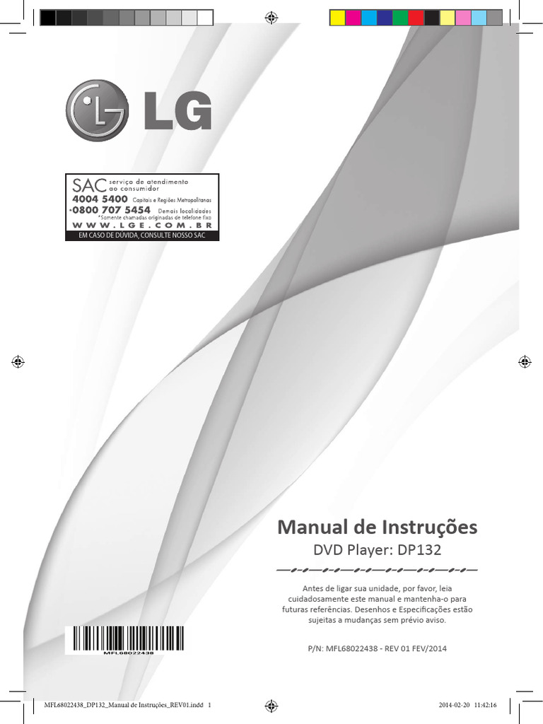 Manual DVD Player DP132 LG | PDF | MP3 | USB