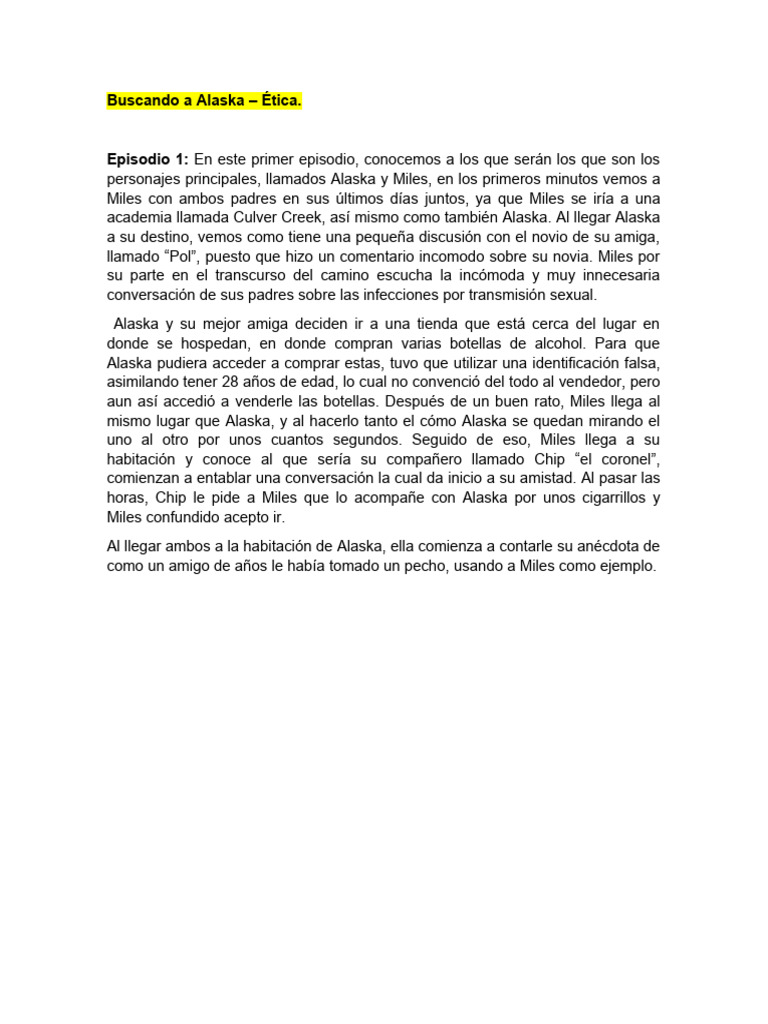 Buscando a Alaska | PDF