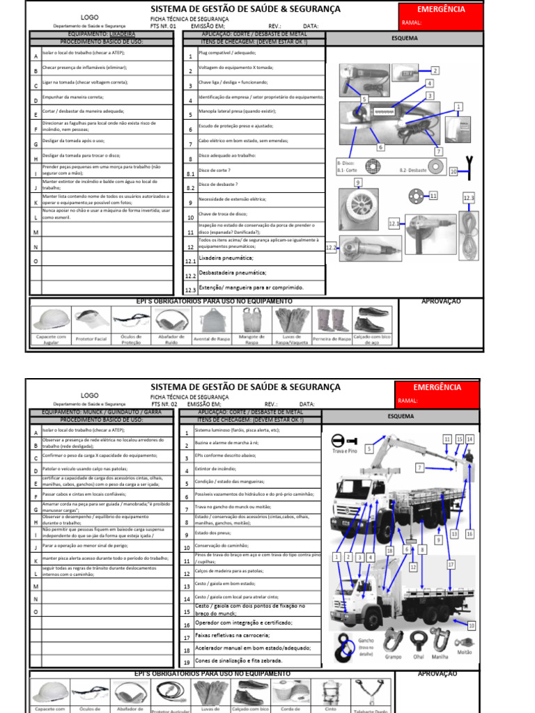 Ficha Técnica de Equipamentos | PDF | Guindaste (máquina) | Tráfego