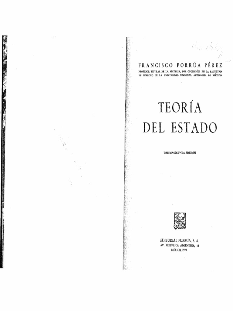 PORRUA PEREZ - Teoría Del Estado | PDF