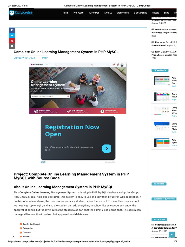 Online Learning Management System | PDF