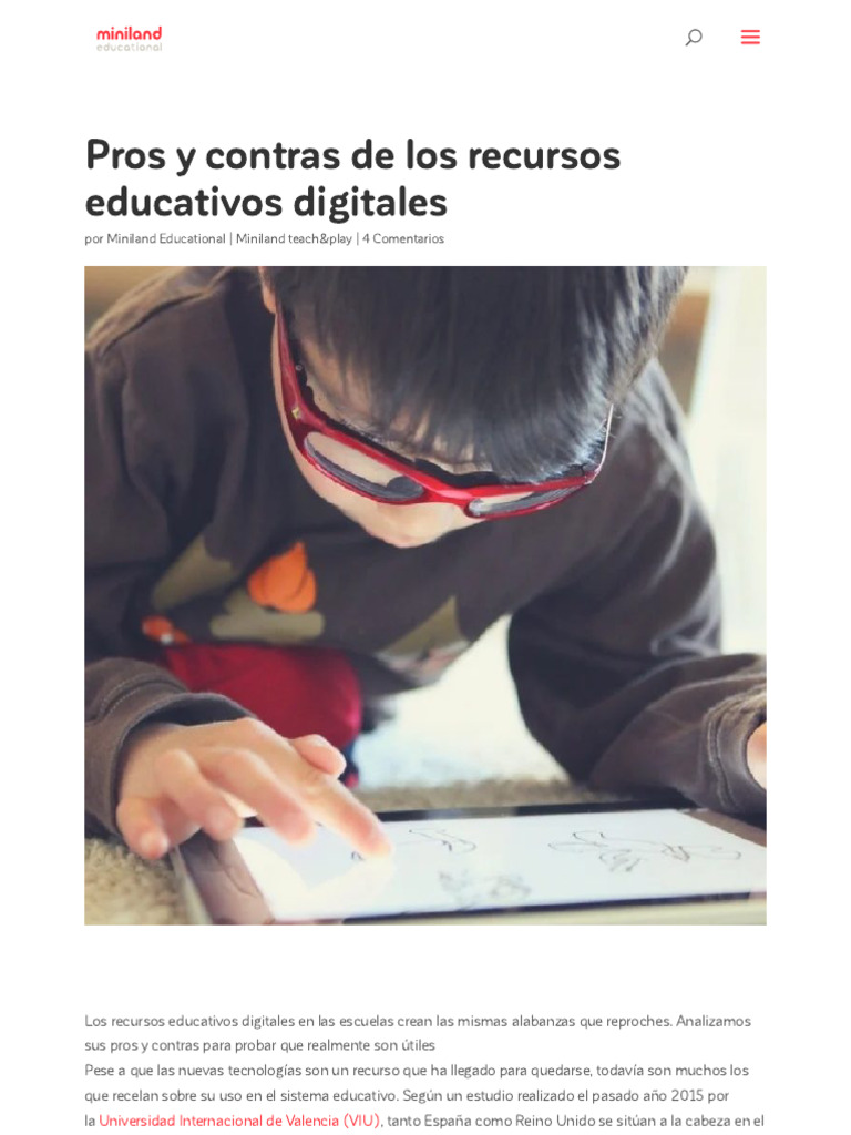 Pros y contras de recursos digitales educativos | PDF | Enseñando ...