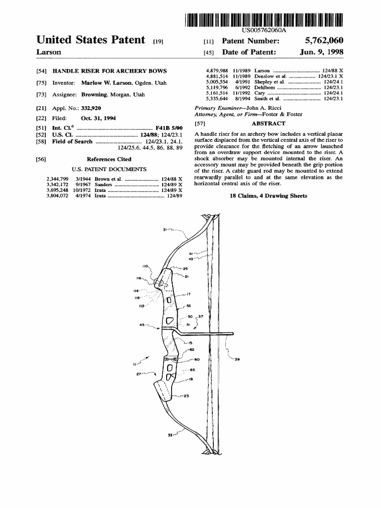 US5762060 | Download Free PDF | Archery | Bow And Arrow