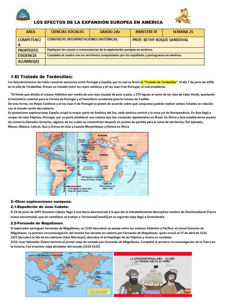 Sem-25-Seg-los Efectos de La Expansión Europea en America | PDF | Américas | Edad del descubrimiento