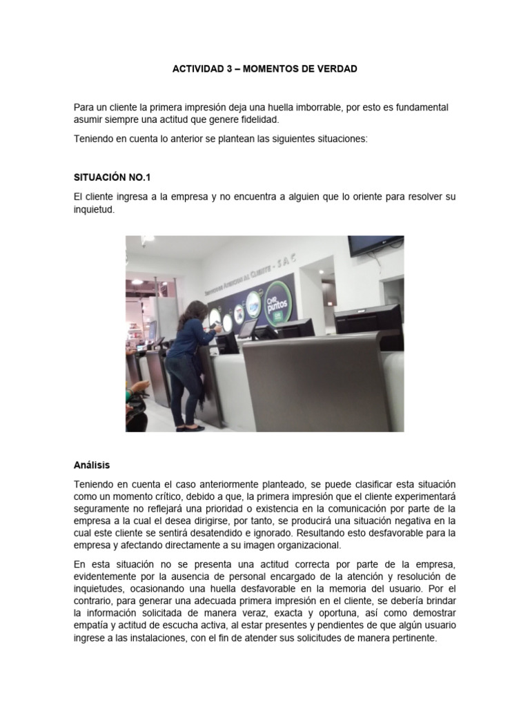 ACTIVIDAD 3 - Momentos de Verdad | PDF | Business | Cognición