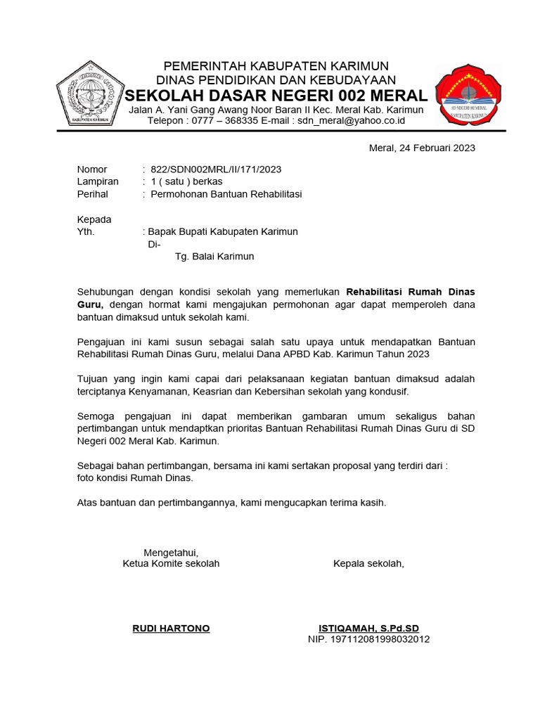 PROPOSAL-rumah Dinas Guru | PDF