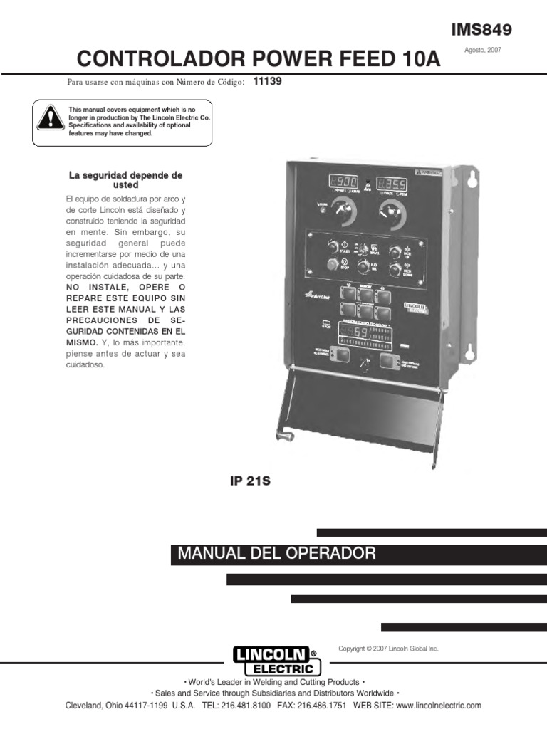 Manual de Instrucciones Powerfeed 10A | PDF | Soldadura | Construcción