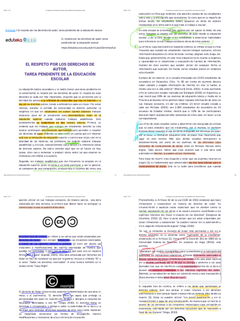 El Respeto Por Los Derechos de Autor, Tarea Pendiente de La Educación ...