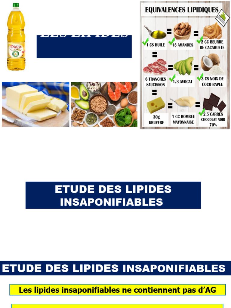 3.les Lipides Prof Djohan Lipides Insaponifiables | PDF | Lipide | Vitamine A