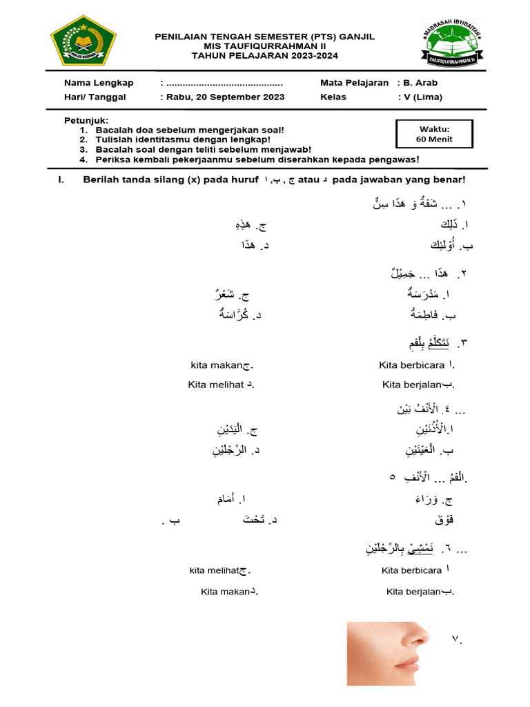 PTS Kelas 5 Bahasa Arab | PDF
