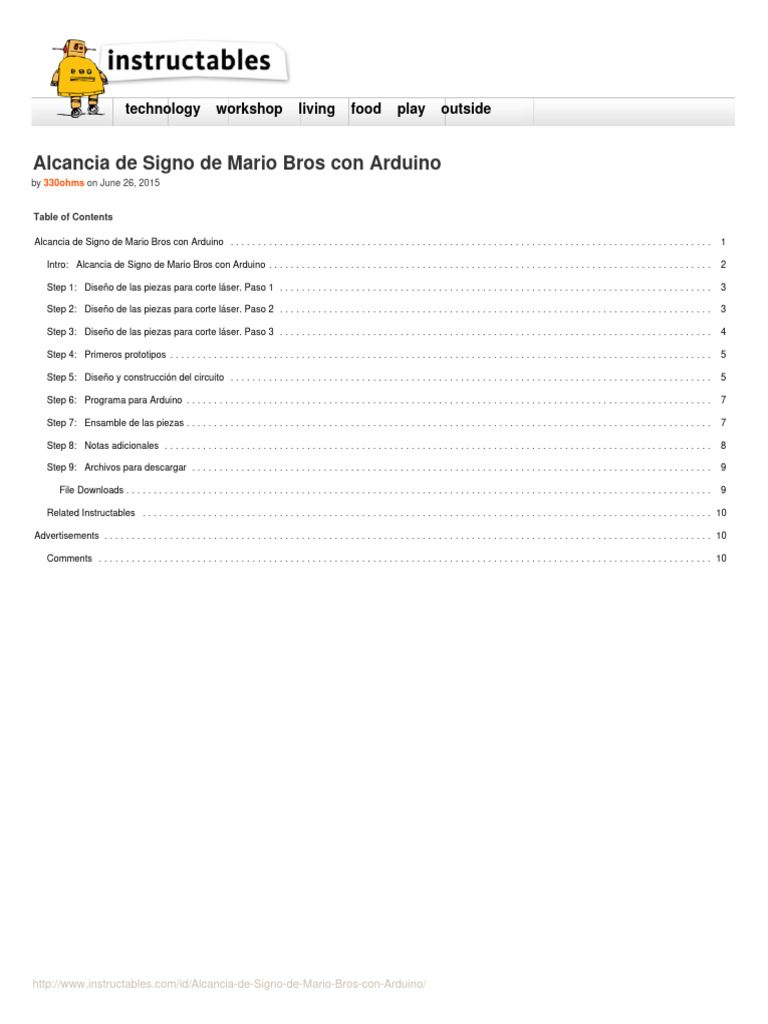Alcancia de Signo de Mario Bros Con Arduino | PDF | Electricidad ...