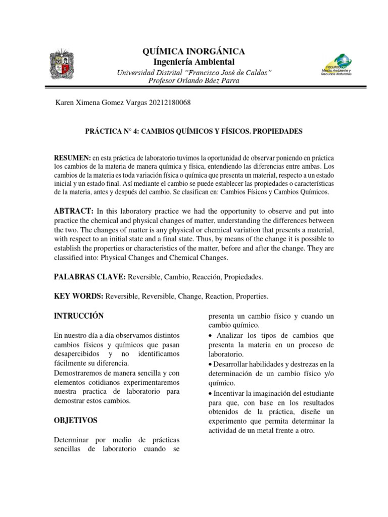 Cambios Fisicos y Quimicos | PDF | Protón | Átomos