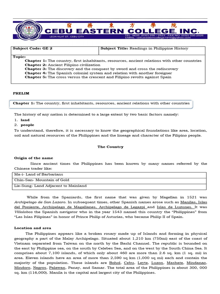 Prelim History Modules | PDF | Luzon