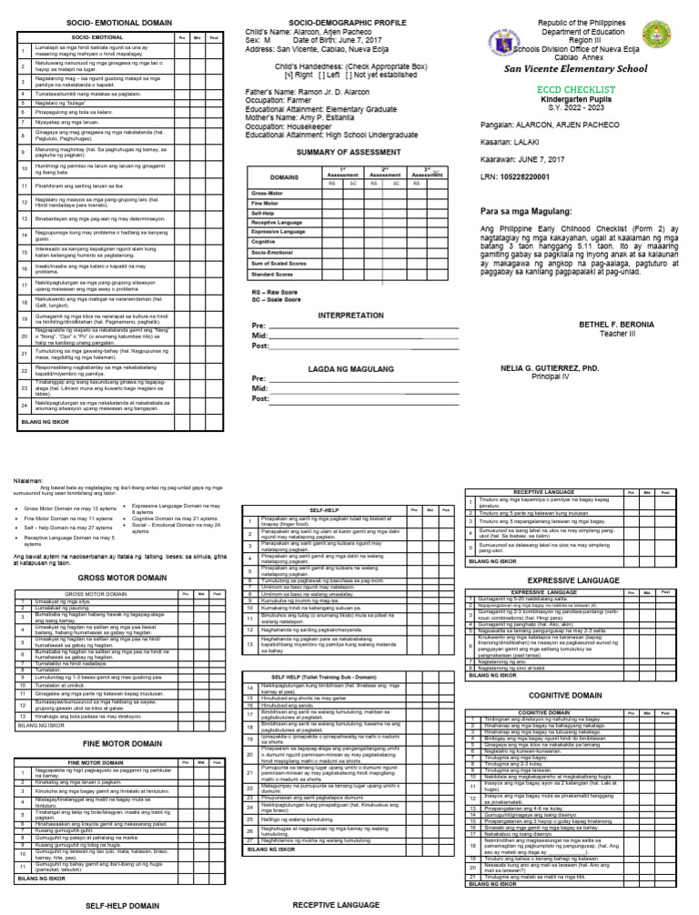 Ecd Checklist New | PDF