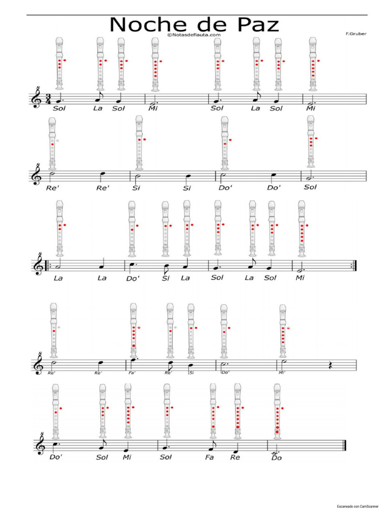Noche de Paz Flauta Dulce | PDF