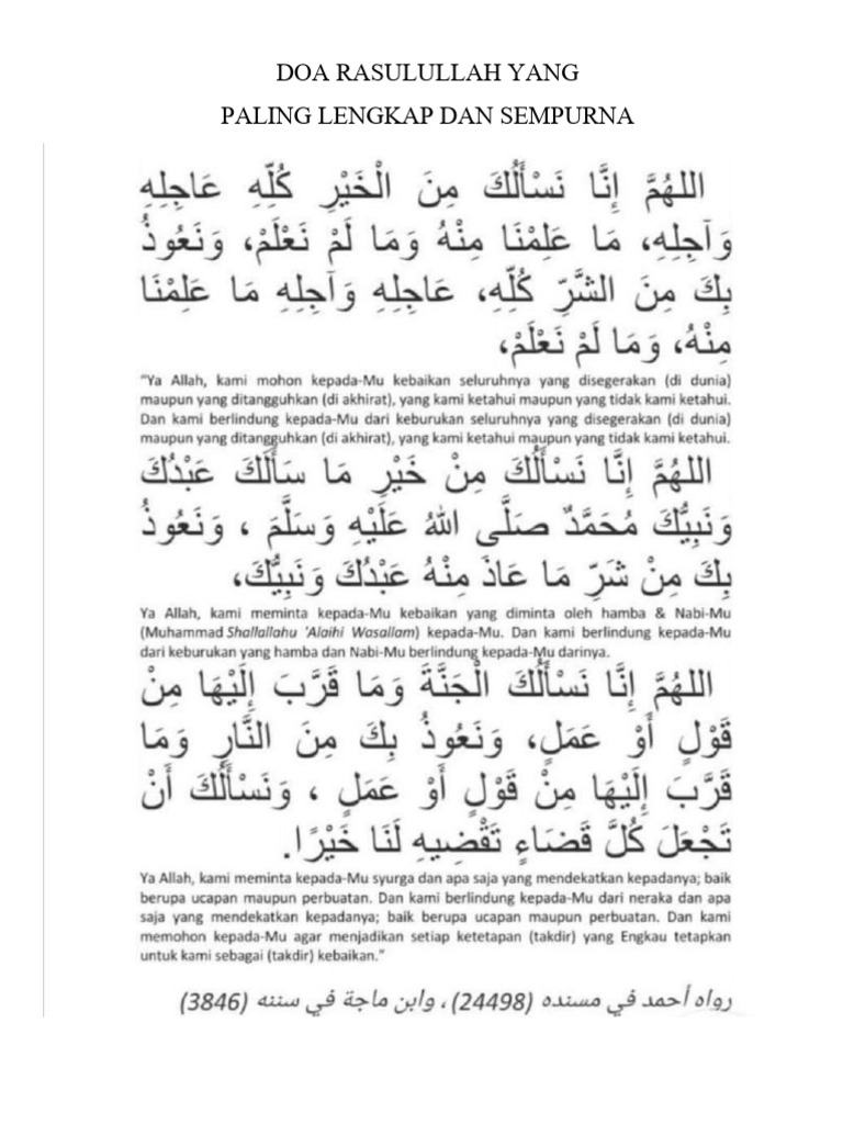 Doa Rasulullah Lengkap untuk Keselamatan | PDF