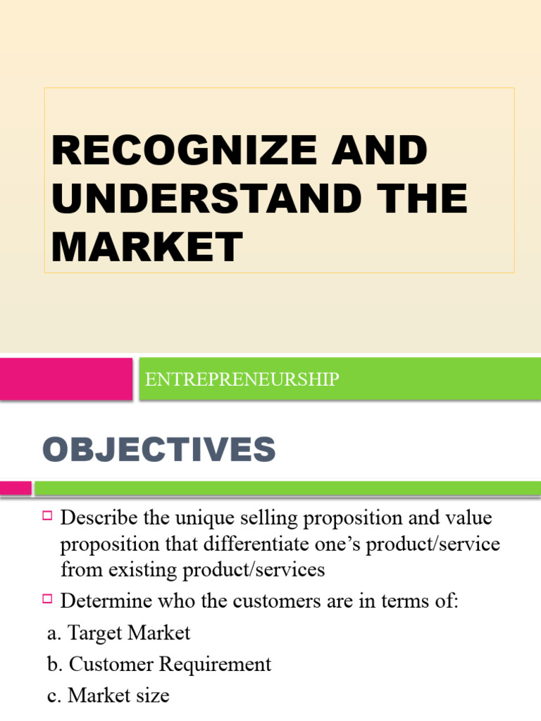 Market Understanding for Entrepreneurs | PDF | Market Segmentation ...