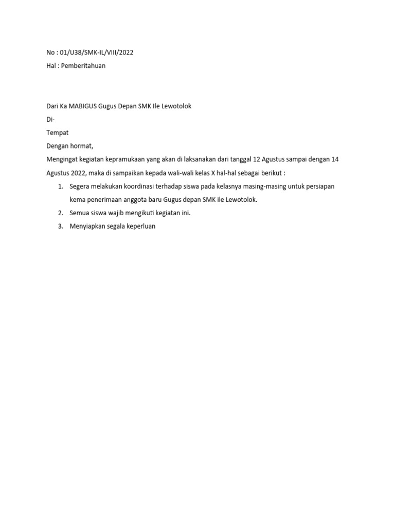 Surat Penegasan | PDF