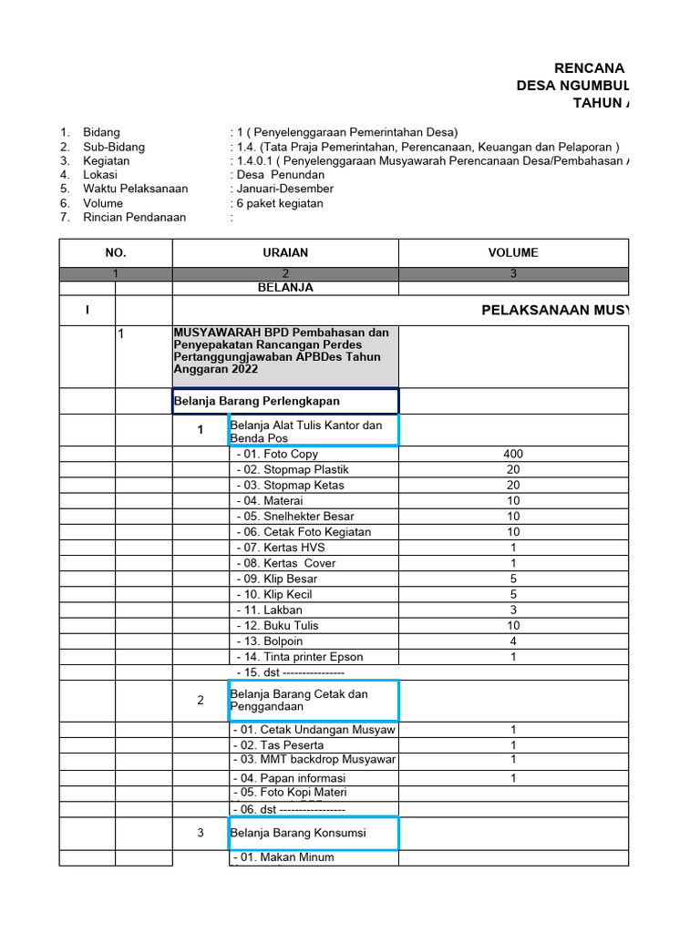 BANYUPUTIH-SISKEUDES-Contoh Simulasi RAB Perencanaan-Penganggaran Desa ...