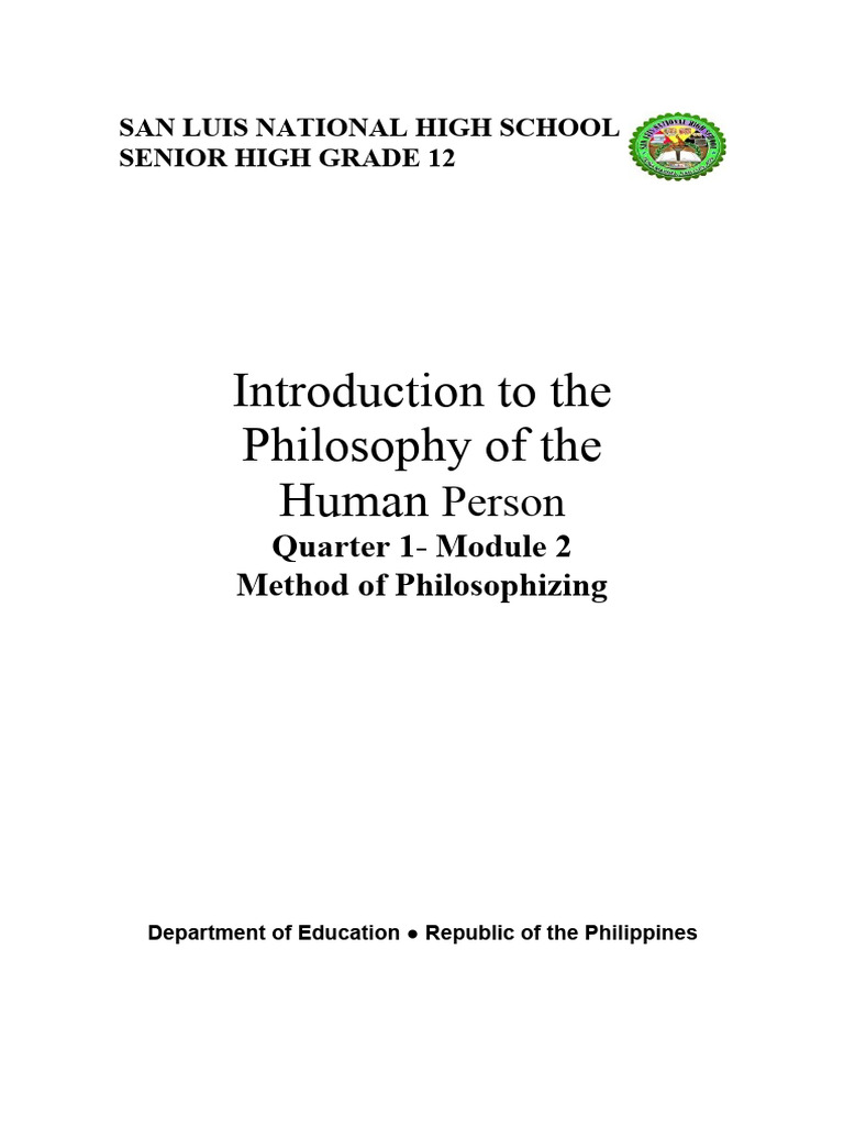 Grade-11-Philo - Q1 Mod 2 Method of Philospphizing v3 | PDF | Truth | Reason