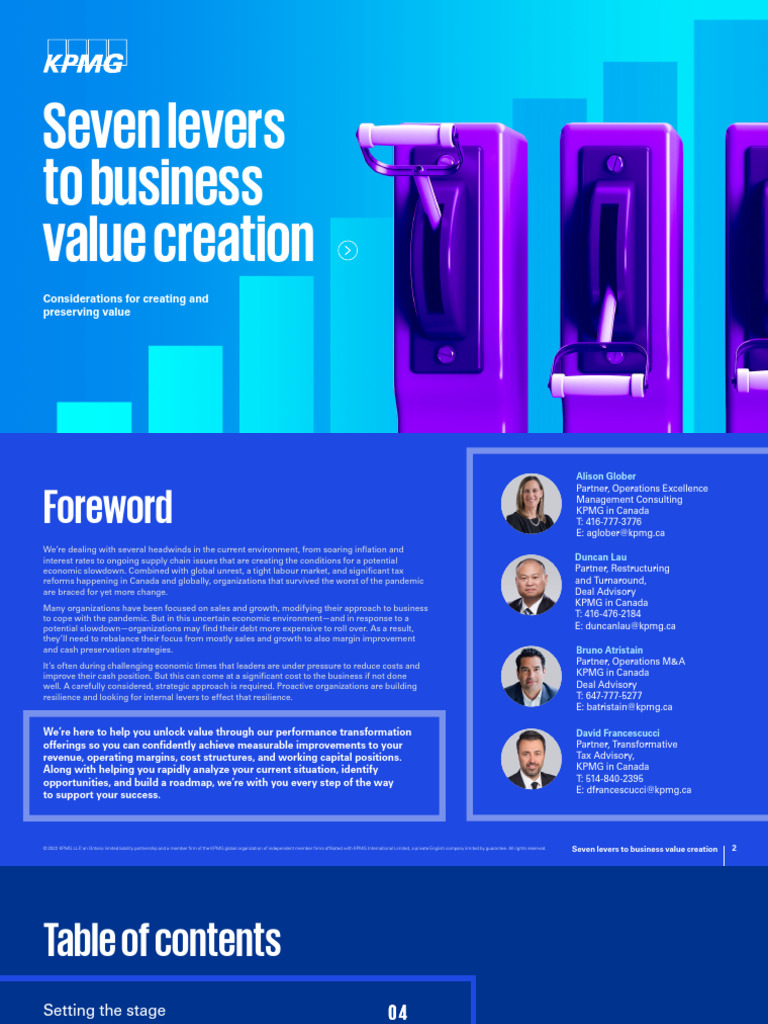 Ca Seven Levers To Business Value Creation Guide | PDF | Taxes ...