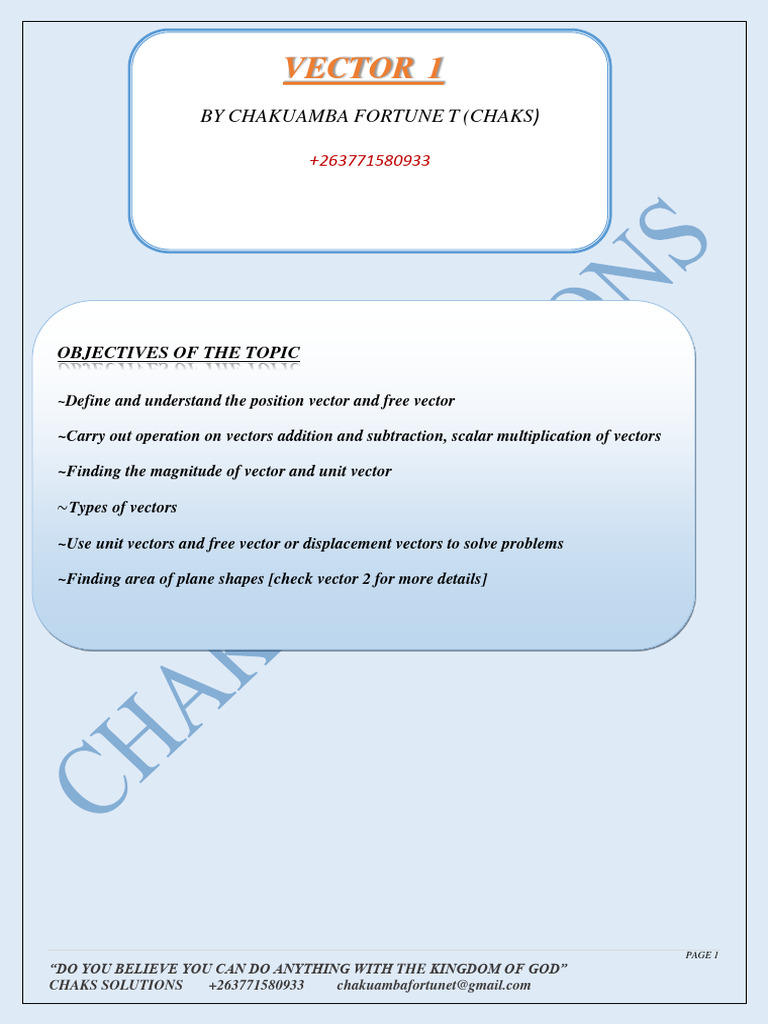 CHAKS VECTOR 1 Full Version | PDF | Euclidean Vector | Euclid