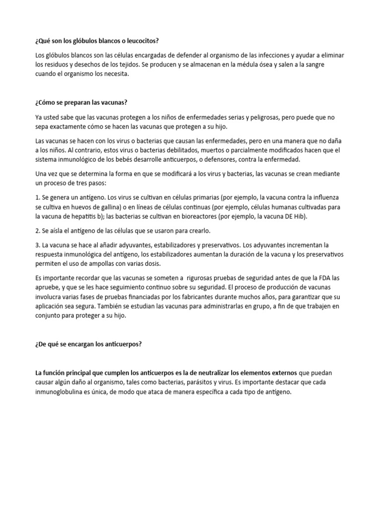 Qué Son Los Glóbulos Blancos o Leucocitos | PDF | Sistema inmune | Leucocito