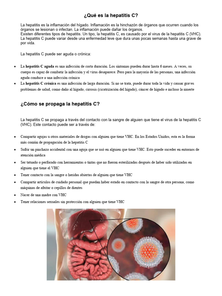 Qué Es La Hepatitis C | PDF | Hepatitis C | Hepatitis