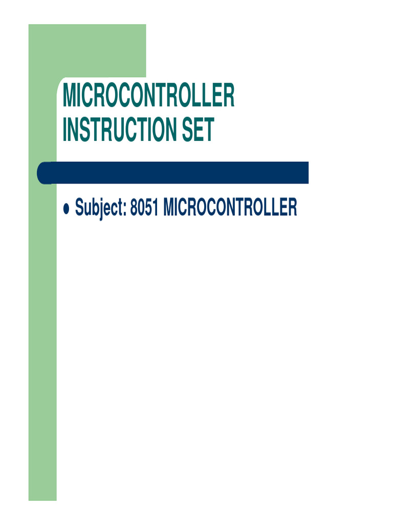 8051 Instruction Set Slides | PDF | Computer Data | Computer Programming