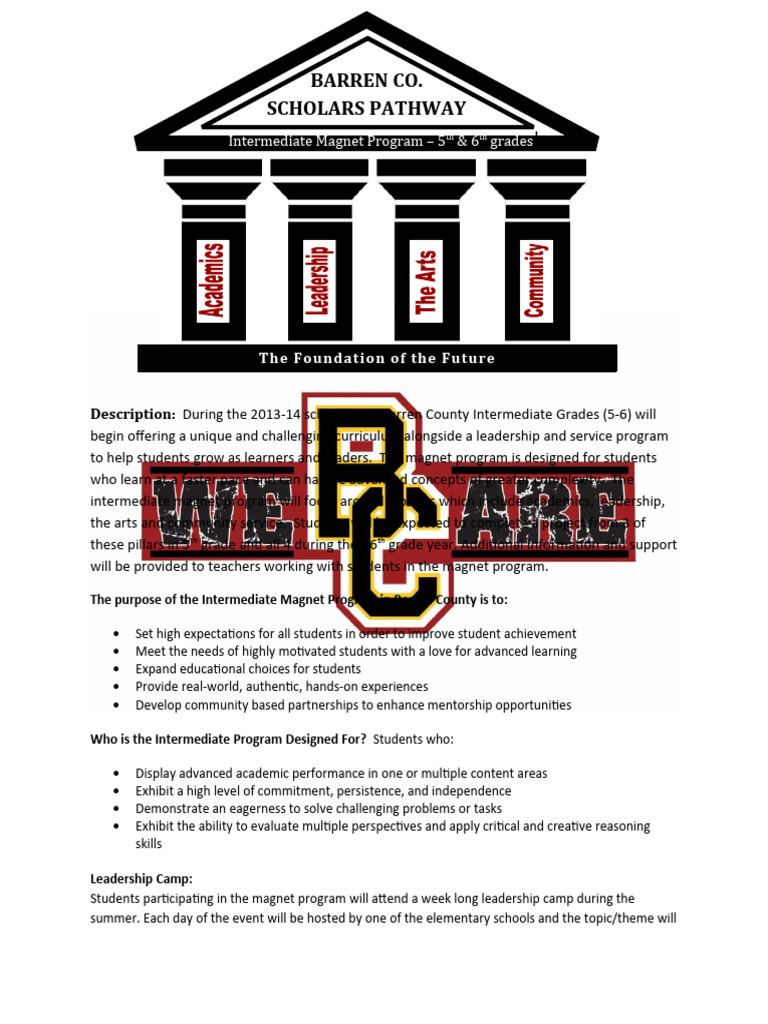 Barren County Intermediate Magnet Program | PDF | Leadership | Middle ...