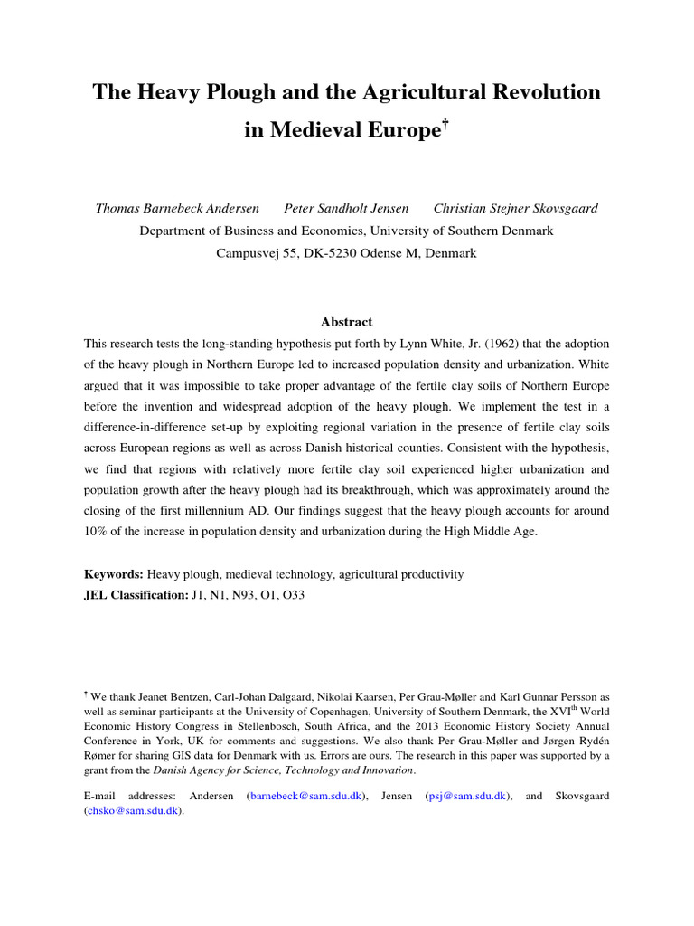 Skovsgaard | PDF | Plough | Fixed Effects Model
