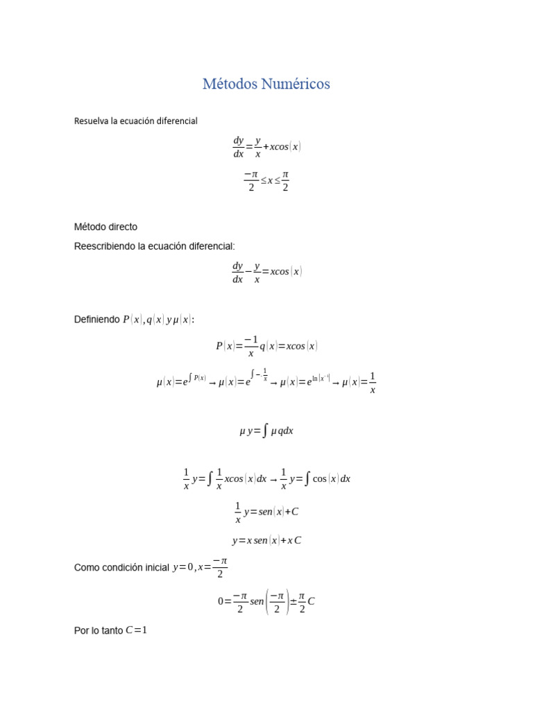 Metodos Numericos | PDF | Análisis numérico | Ecuaciones