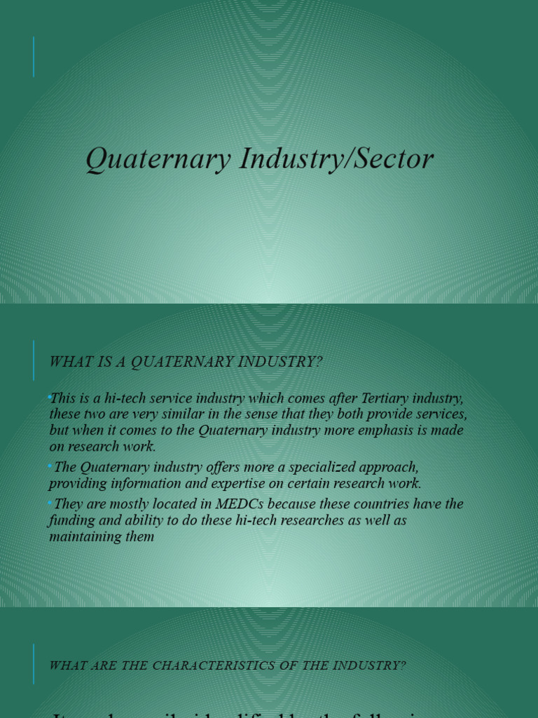 Quaternary Industry | PDF