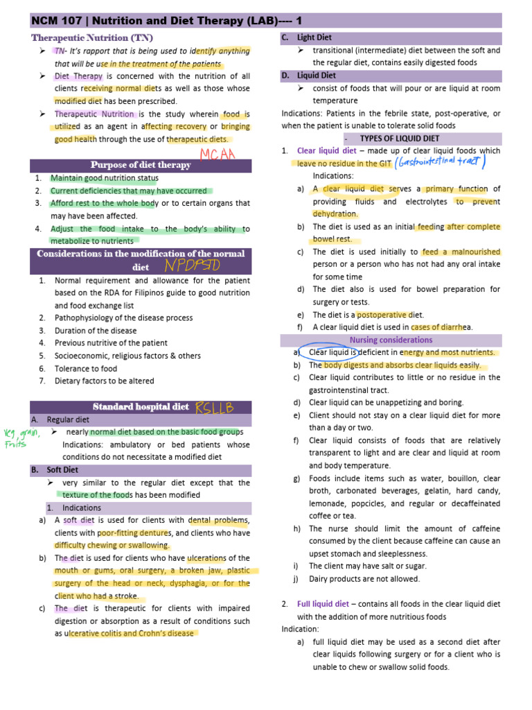 NCM 105 NDT 1 Not Complete | PDF | Intravenous Therapy | Dieting