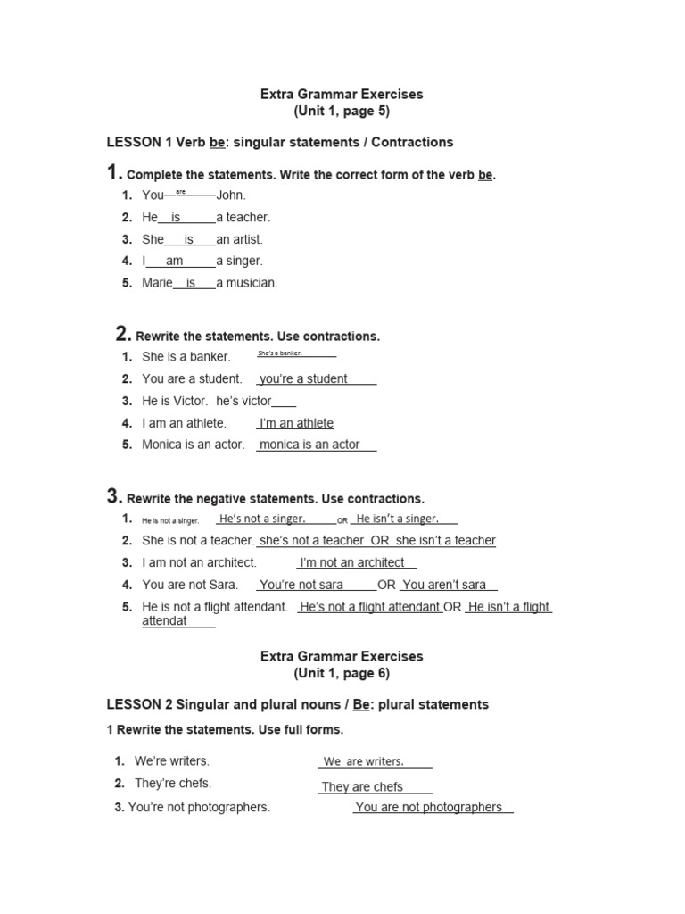 Ingles 1 | PDF | Plural | Grammatical Number