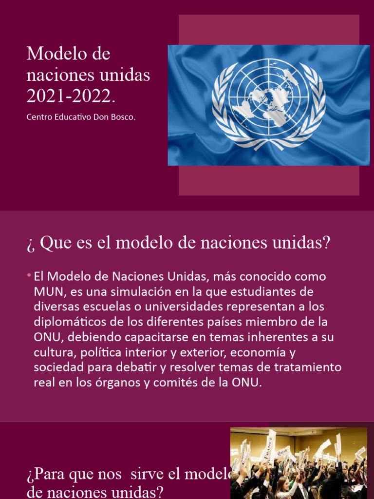 Modelo de Naciones Unidas | PDF | Naciones Unidas | Relaciones internacionales
