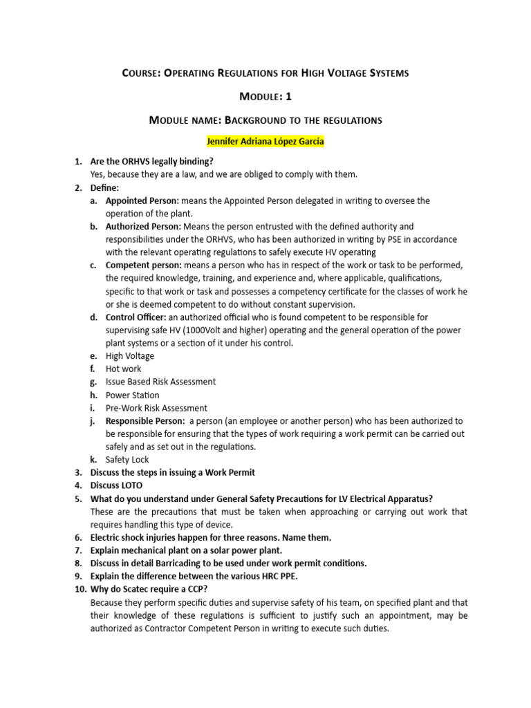 Assignment - Module 2 - Jennifer Adriana | PDF | Safety