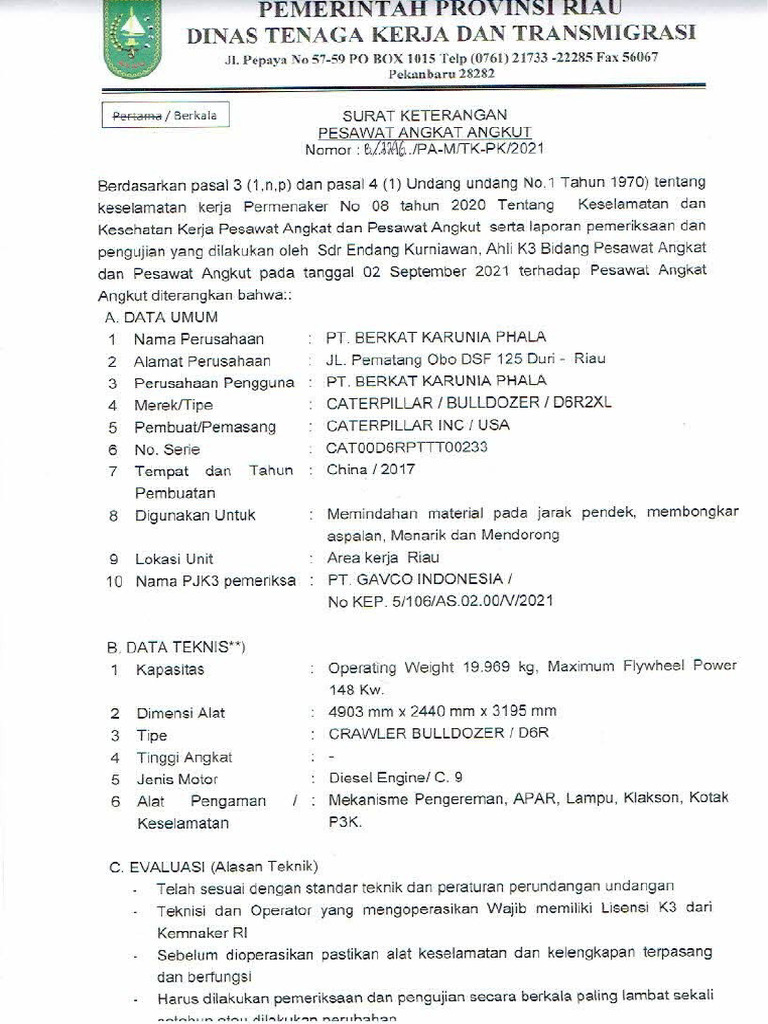 Contoh Dokumen k3 | PDF